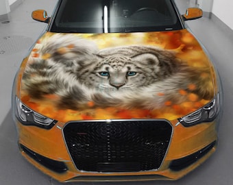 Car Hood Wrap Leopard Vinyl Sticker Full Color Wild Cat Predator #2 ...