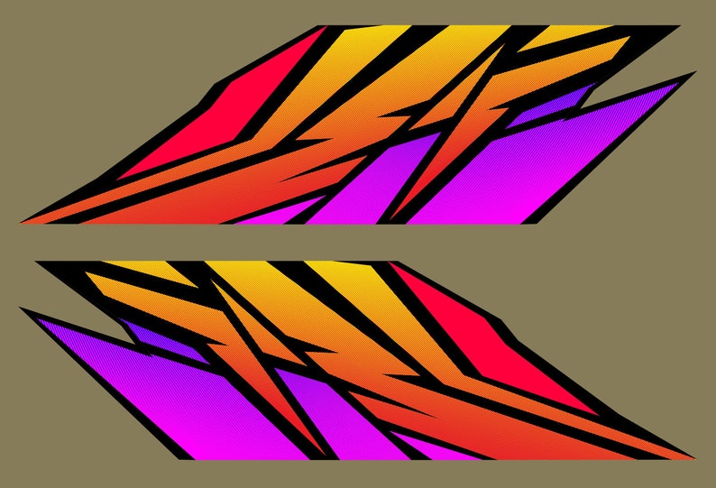 Multicolor Car Side Wrap - Custom Vinyl Graphics, Racing Livery - Etsy