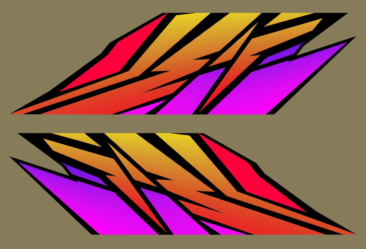 Multicolor Car Side Wrap Full Color Graphics Vinyl Livery Stripes Decal ...