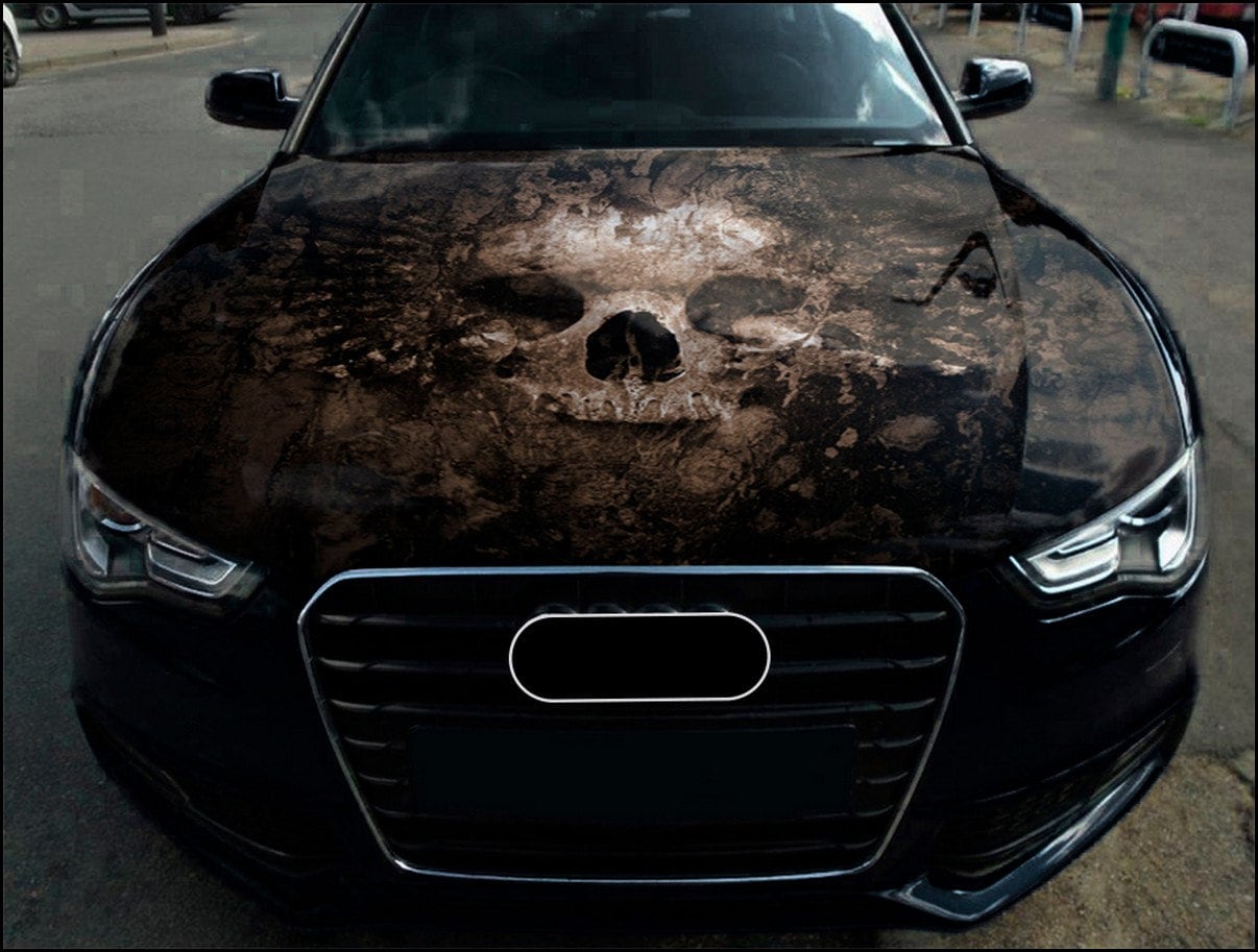 Skull Car Hood Wrap Full Color Vinyl Decal Skeleton Sticker - Etsy