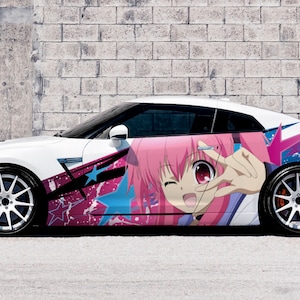 Anime Girl Car Side Wrap Full Color Graphics Vinyl Livery Decal JDM ...
