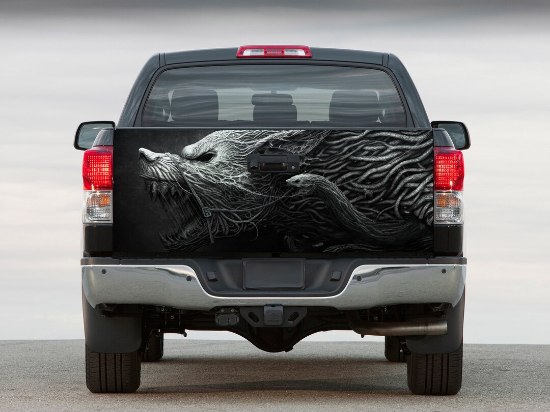 Wolf Tailgate Vinyl Wrap Full Color Graphics Decal Night Predator Trunk ...