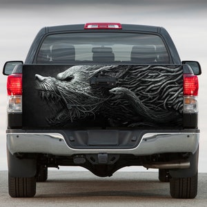 Wolf Tailgate Vinyl Wrap Full Color Graphics Decal Night Predator Trunk ...