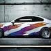 Fire Stripes Car Side Wrap Full Color Graphics Vinyl Livery Decal Flame ...