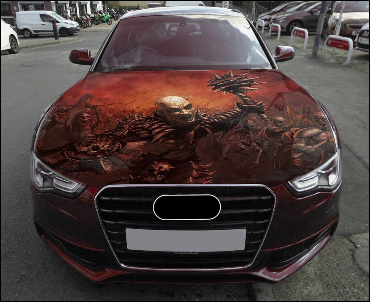 Zombie Car Hood Wrap Full Color Vinyl Decal Warrior Sticker - Etsy