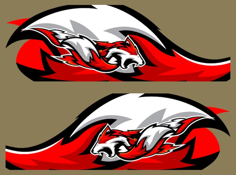 Fox Car Side Wrap Full Color Graphics Vinyl Livery Decal Racing Stripes ...