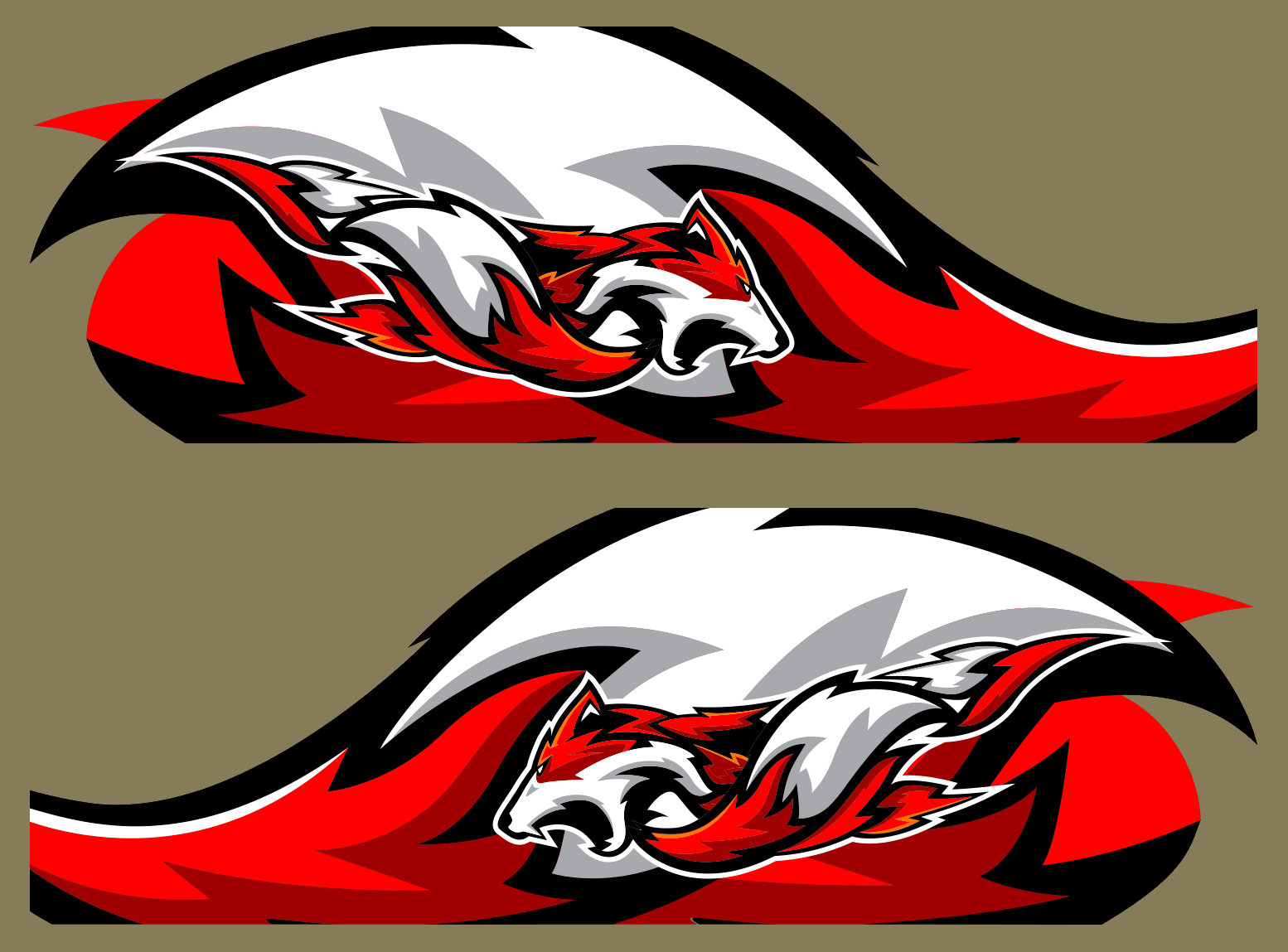 Fox Car Side Wrap Full Color Graphics Vinyl Livery Decal Racing Stripes ...