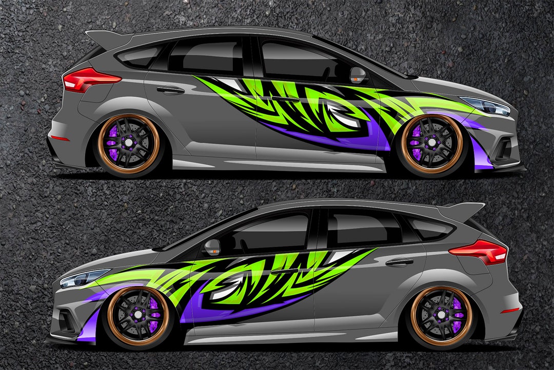 Tribal Car Side Wrap Full Color Graphics Vinyl Livery Decal Racing ...