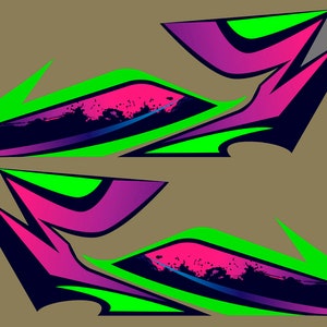 Abstract Car Side Wrap Full Color Graphics Vinyl Livery Decal Racing ...