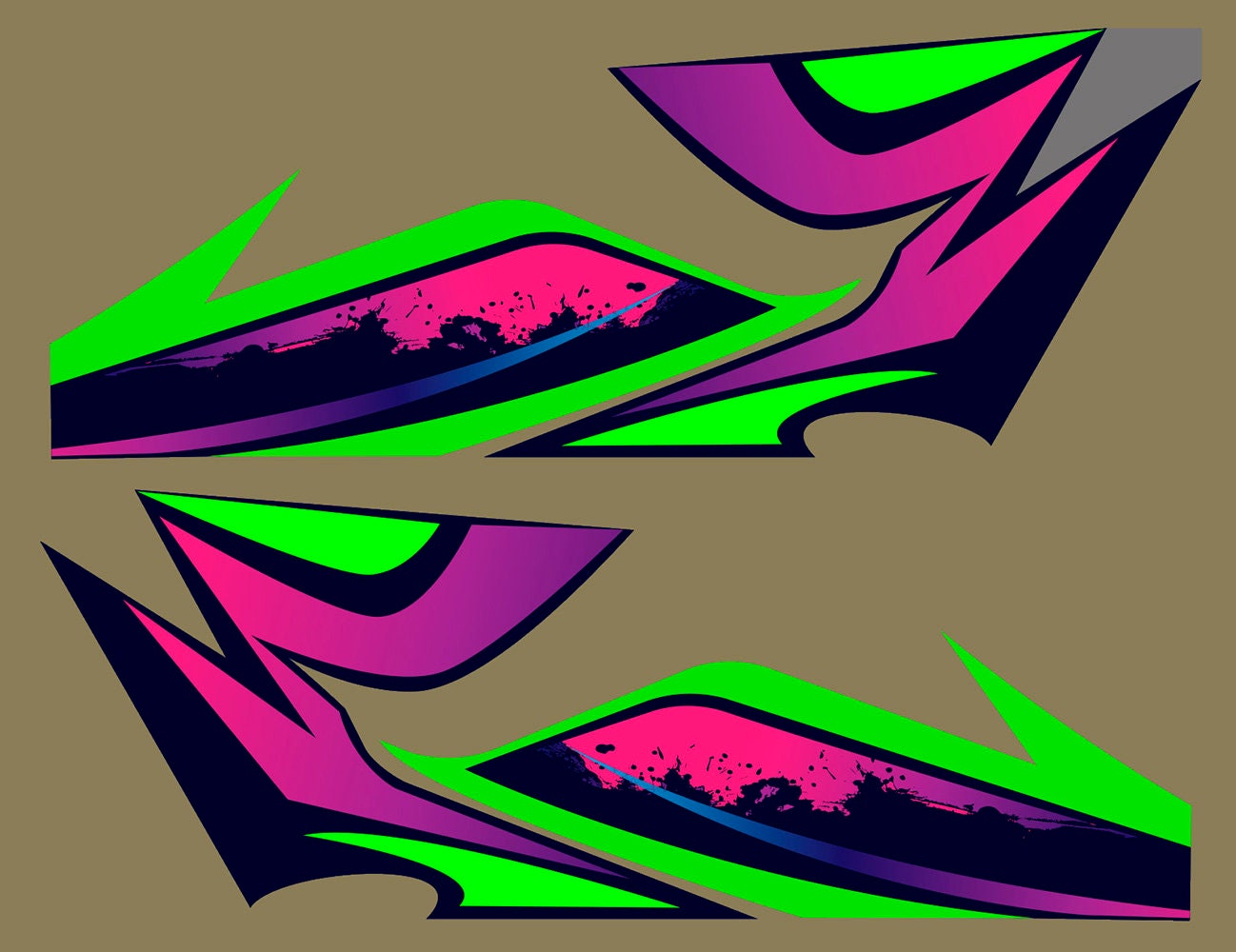 Abstract Car Side Wrap Full Color Graphics Vinyl Livery Decal Racing ...