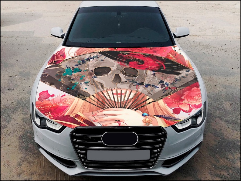Anime Girl Car Hood Wrap Full Color Vinyl Decal Geisha Sticker - Etsy
