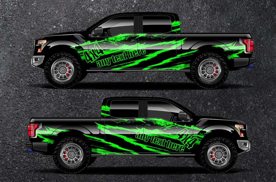 4x4 Truck Side Wrap Full Color Graphics Vinyl Livery Custom Text Decal ...