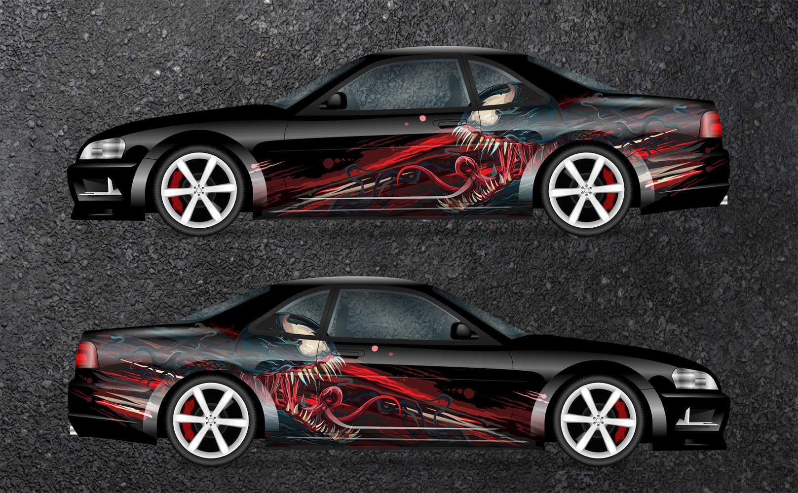 Venom Jaws Car Side Wrap Full Color Graphics Vinyl Livery Decal ...