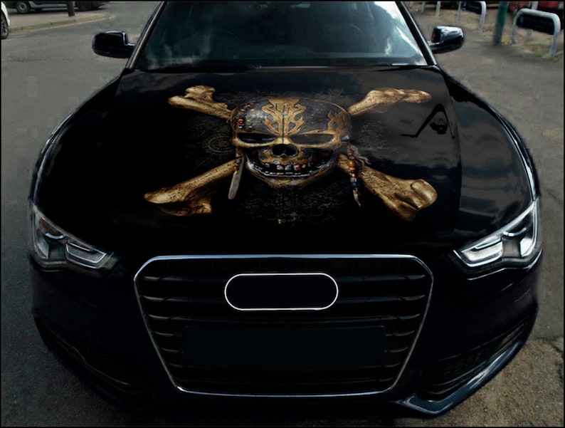 Skull & Bones Car Hood Wrap Full Color Vinyl Decal Pirate Sticker - Etsy