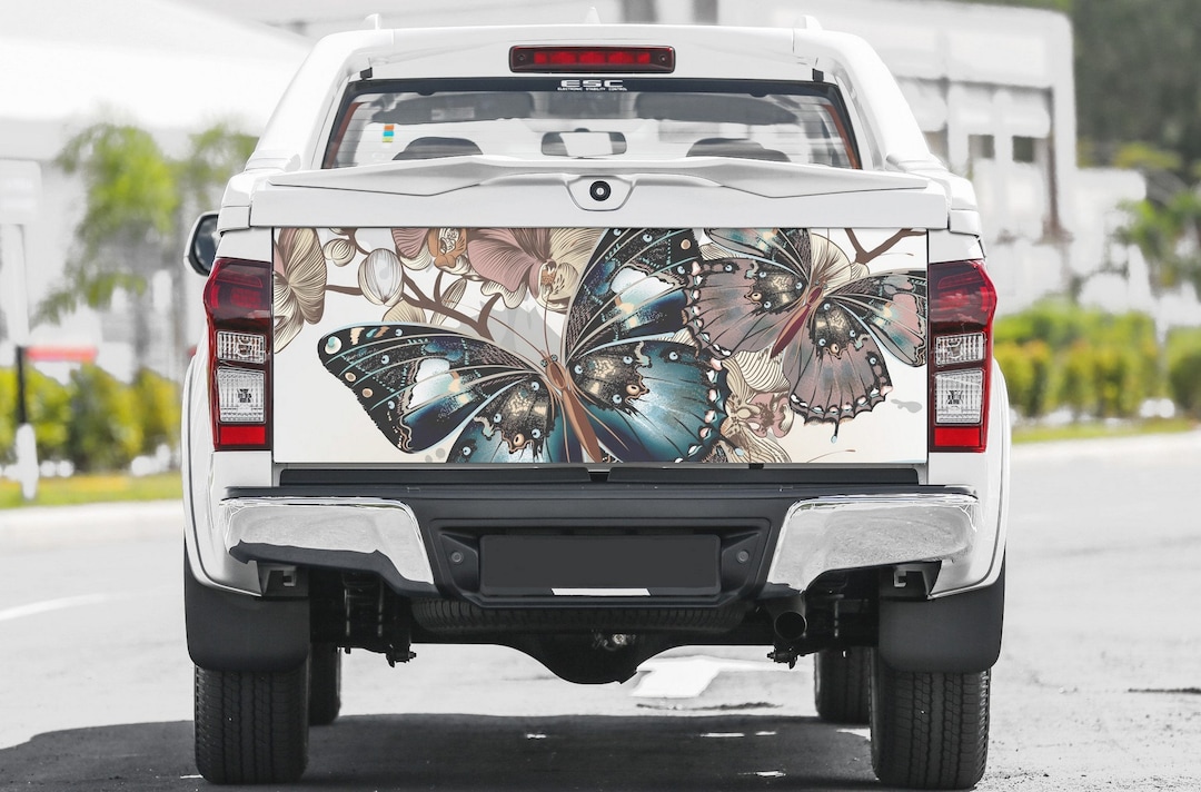Tailgate Vinyl Wrap Full Color Graphics Decal Butterflies Trunk Sticker ...