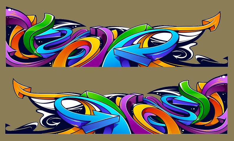 Graffiti Car Side Wrap, Abstract Arrows Vinyl Decal - Etsy