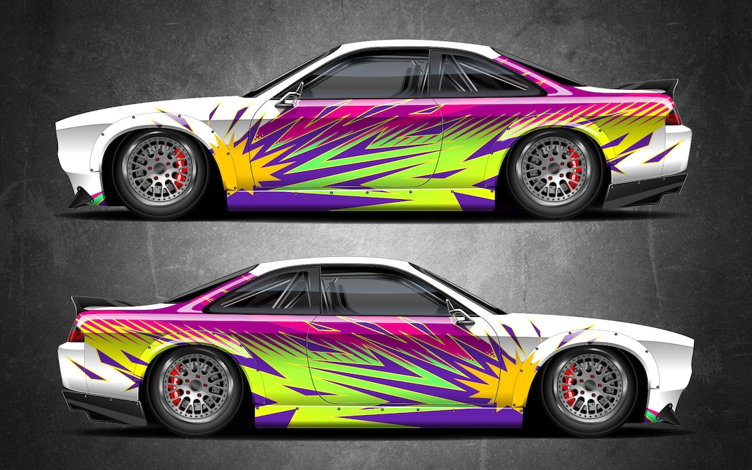 Explosion of Colors Car Side Wrap Full Color Graphics Vinyl Livery ...