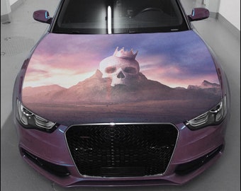 Skull Car Hood Wrap Full Color Vinyl Decal Gas Mask Sticker - Etsy