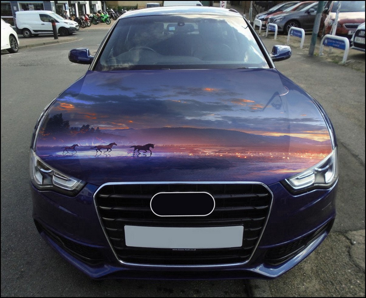 Horses Car Hood Wrap Full Color Vinyl Decal Sunset Sticker - Etsy