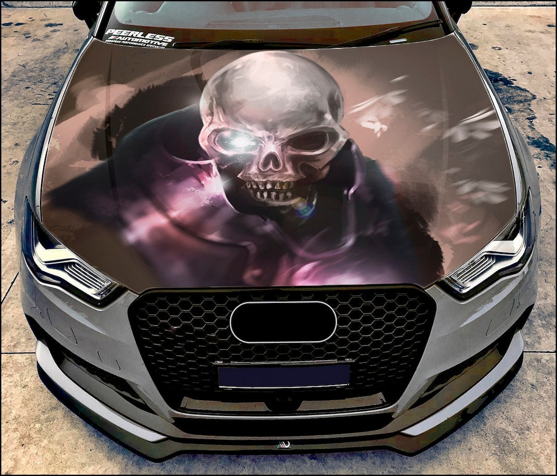 Skull Car Hood Wrap Full Color Vinyl Decal Skeleton Sticker 2 - Etsy