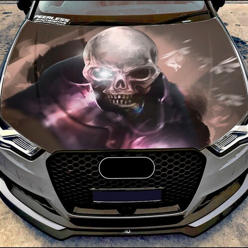 Skull Car Hood Wrap Full Color Vinyl Decal Skeleton Sticker - Etsy