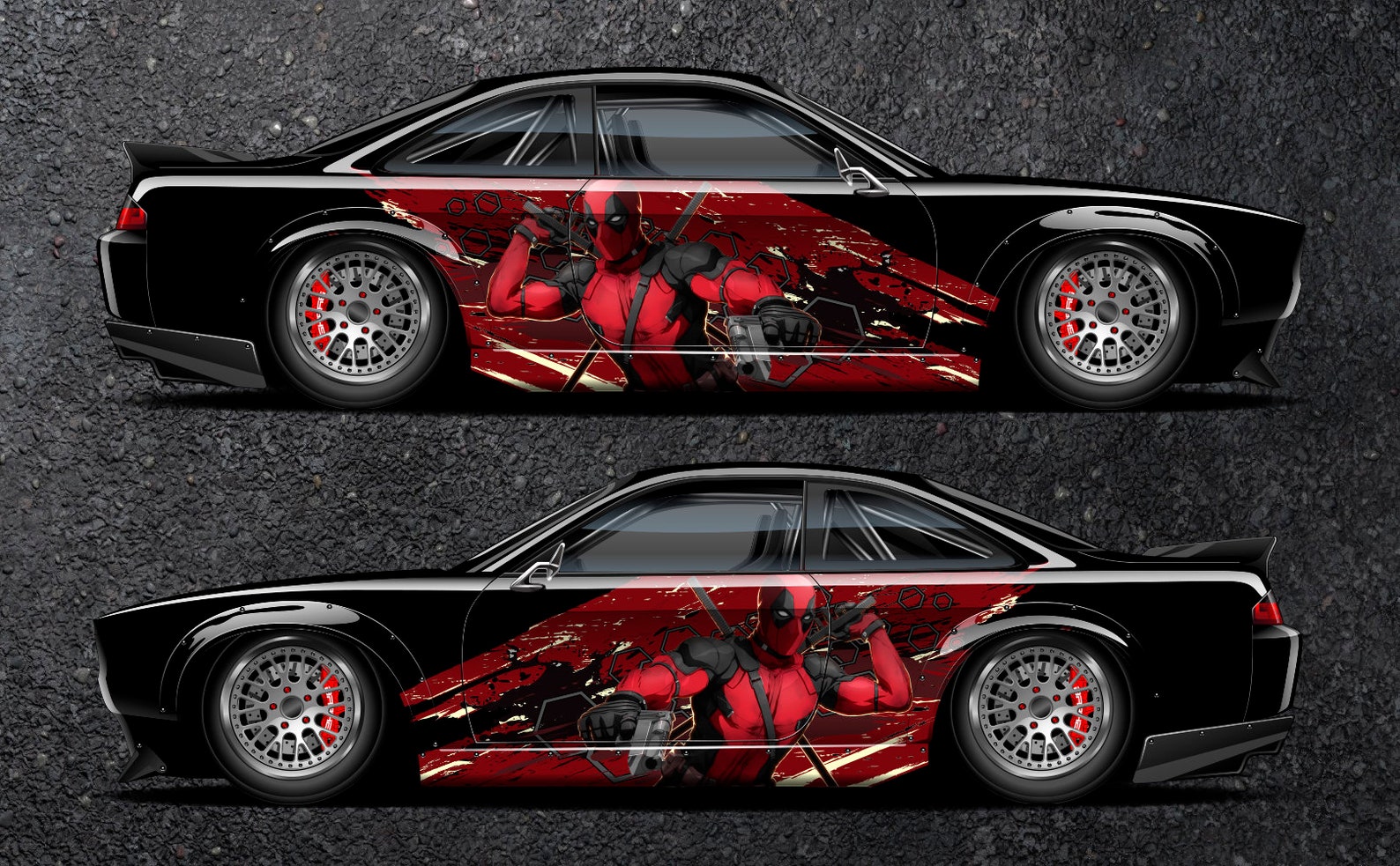 Deadpool Car Side Wrap Full Color Graphics Vinyl Livery Decal Antihero ...