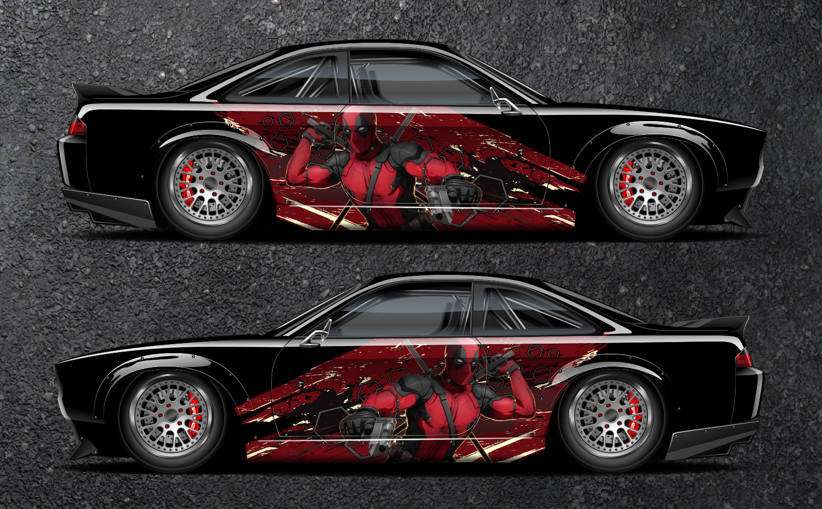 Deadpool Car Side Wrap Full Color Graphics Vinyl Livery Decal - Etsy