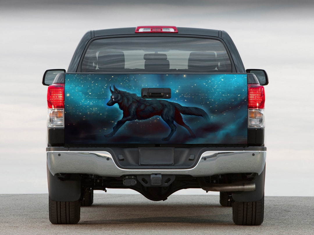 Wolf Tailgate Vinyl Wrap Full Color Graphics Decal Night Predator Trunk ...