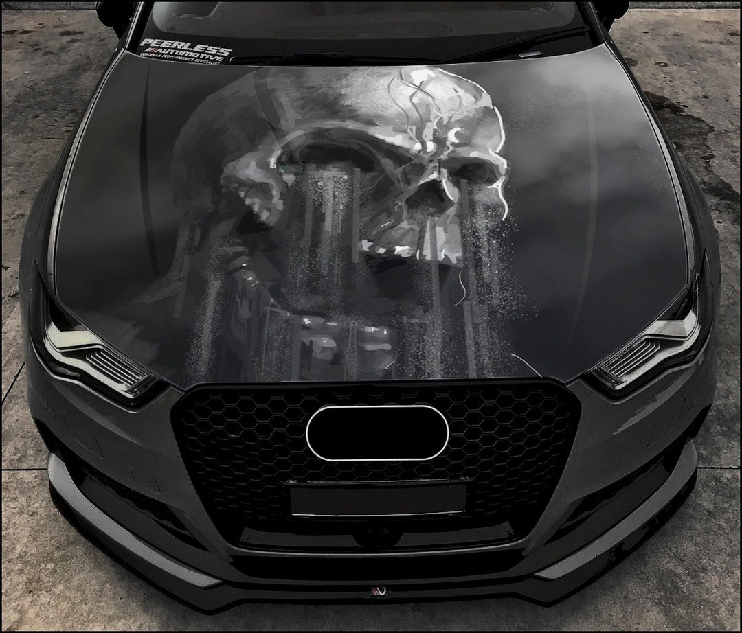 Skull Car Hood Wrap Full Color Vinyl Decal Skeleton Sticker #4 - Etsy