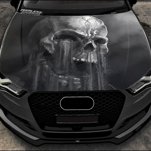 Skull Car Hood Wrap Full Color Vinyl Decal Skeleton Sticker - Etsy