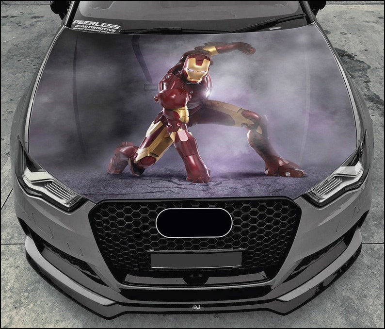 Iron Man Car Hood Wrap Full Color Vinyl Decal Avenger Sticker - Etsy