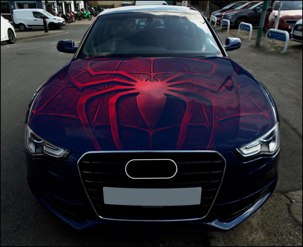 Spider-man Car Hood Wrap Full Color Vinyl Decal Friendly Neighbor ...