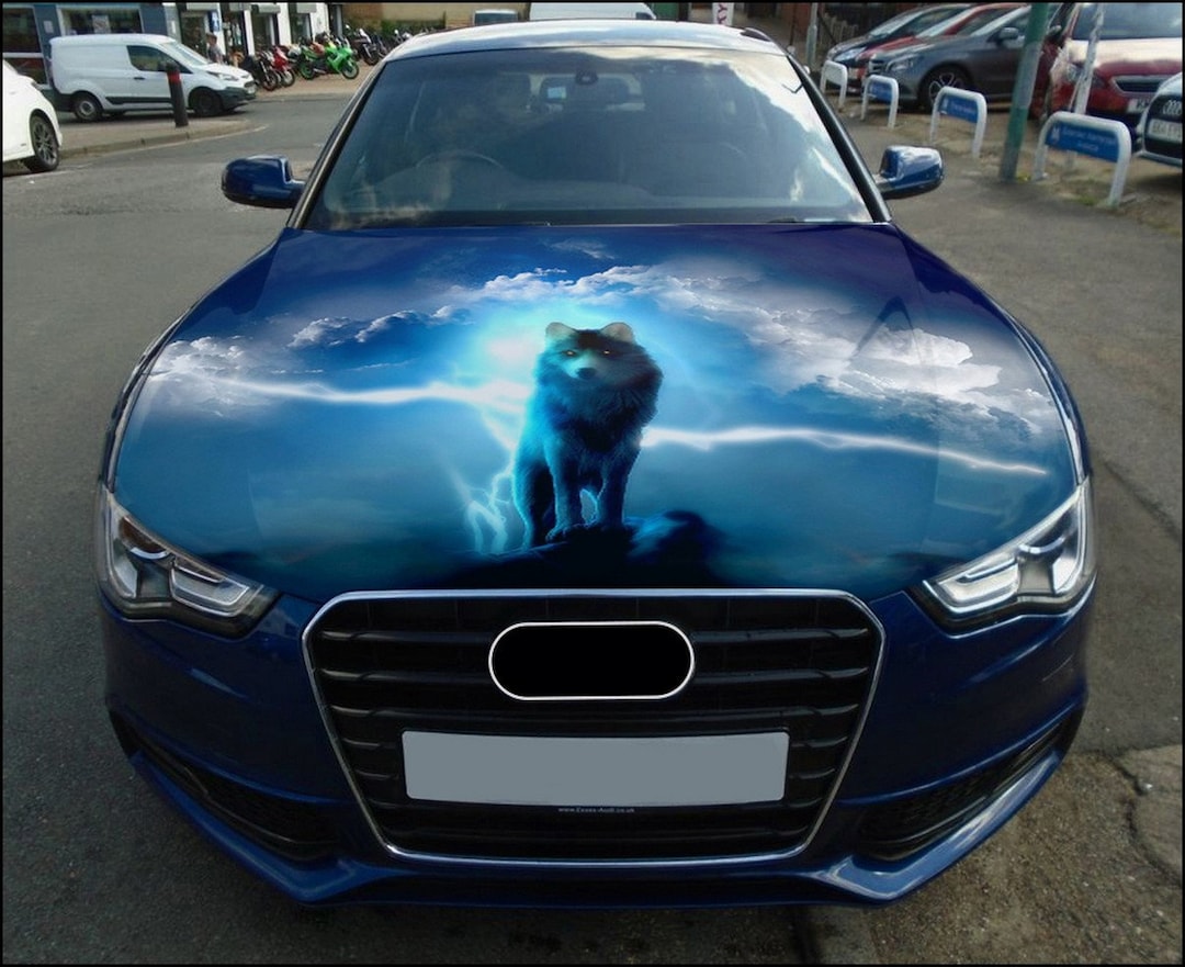 Wolf Car Hood Wrap Full Color Vinyl Decal Predator Sticker #3 - Etsy