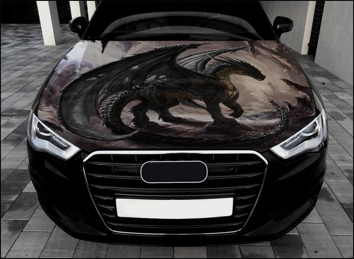 Dragon Car Hood Wrap Full Color Vinyl Decal Fantasy Sticker 6 - Etsy