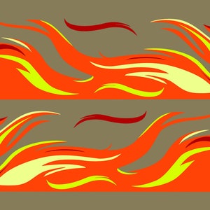 Flame Car Side Wrap Full Color Graphics Vinyl Fire Livery Decal Racing ...