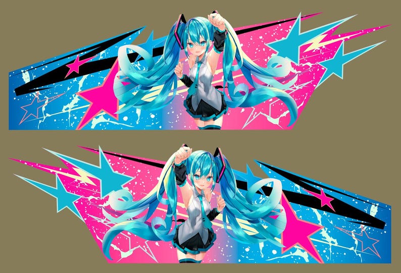 Anime Girl Car Side Wrap, Full Color Vinyl Decal, JDM Graphics - Etsy