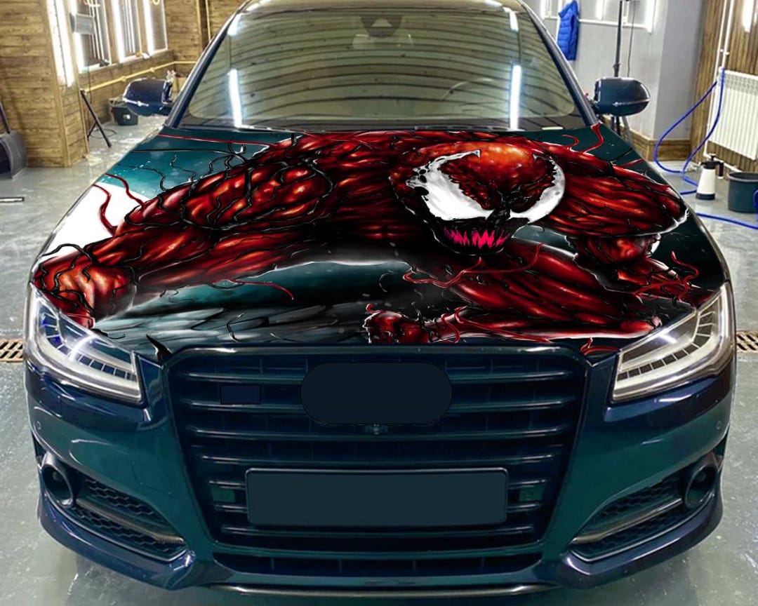 Carnage Car Hood Wrap Full Color Vinyl Decal Symbiote Sticker - Etsy