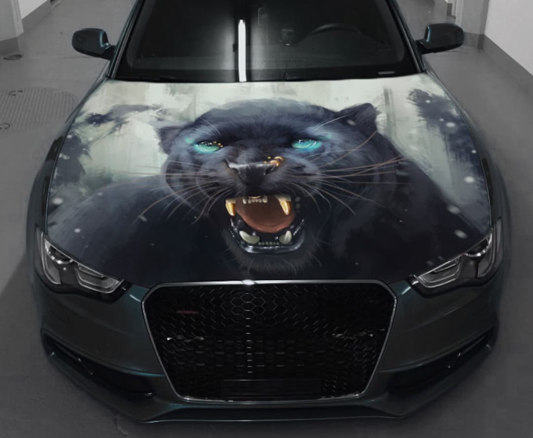 Panther Car Hood Wrap Full Color Vinyl Decal Wild Cat Sticker #2 - Etsy