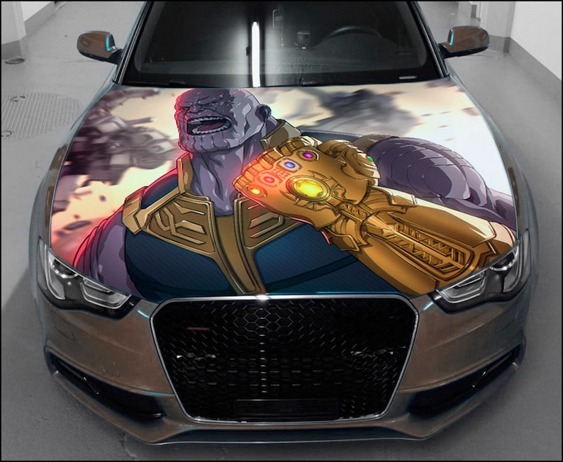 Thanos Car Hood Wrap Full Color Vinyl Decal Infinity Gauntlet Sticker ...