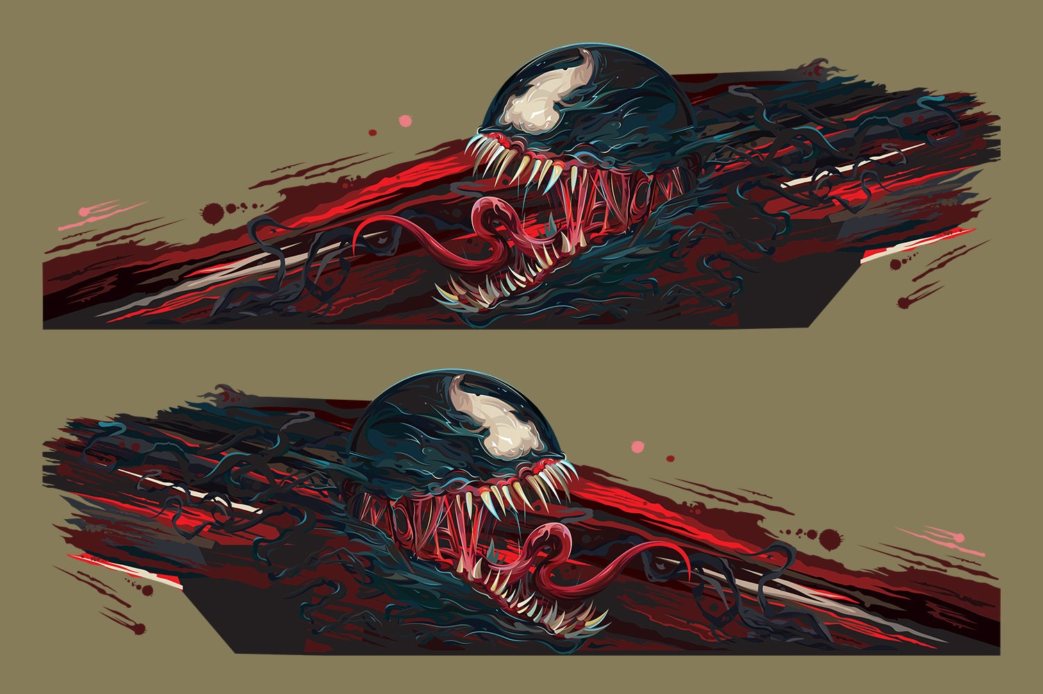 Venom Jaws Car Side Wrap Full Color Graphics Vinyl Livery - Etsy