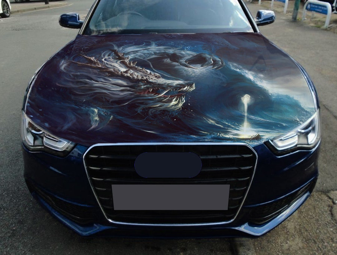 Car Hood Chinese Dragon Full Color Vinyl Decal Fantasy Water Snake ...