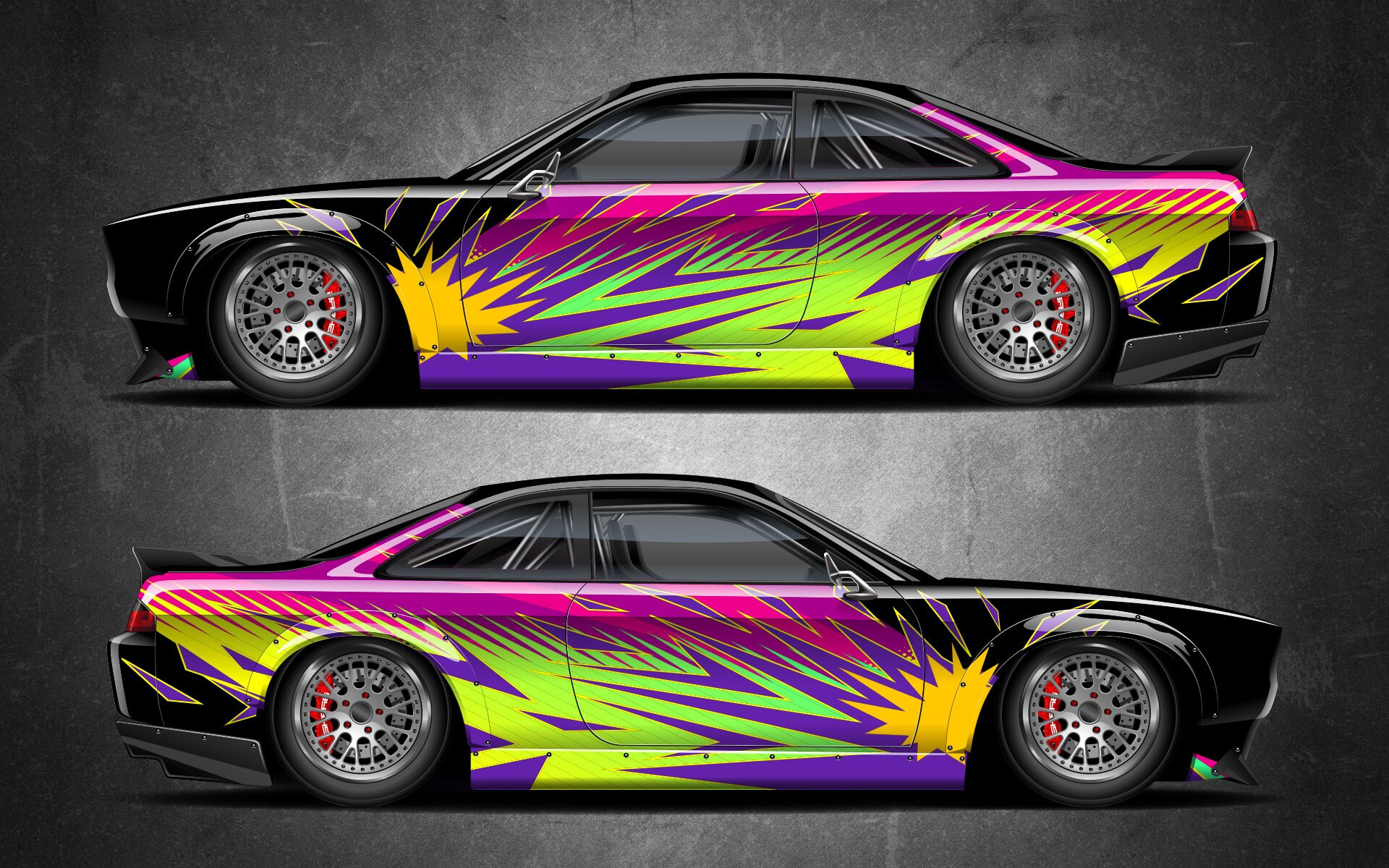 Explosion of Colors Car Side Wrap Full Color Graphics Vinyl Livery ...