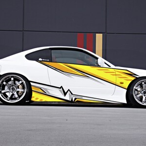 Lightning Car Side Wrap Full Color Graphics Vinyl Livery Racing Stripes ...