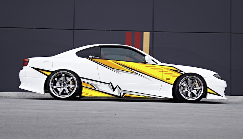 Lightning Car Side Wrap Full Color Graphics Vinyl Livery Racing Stripes ...