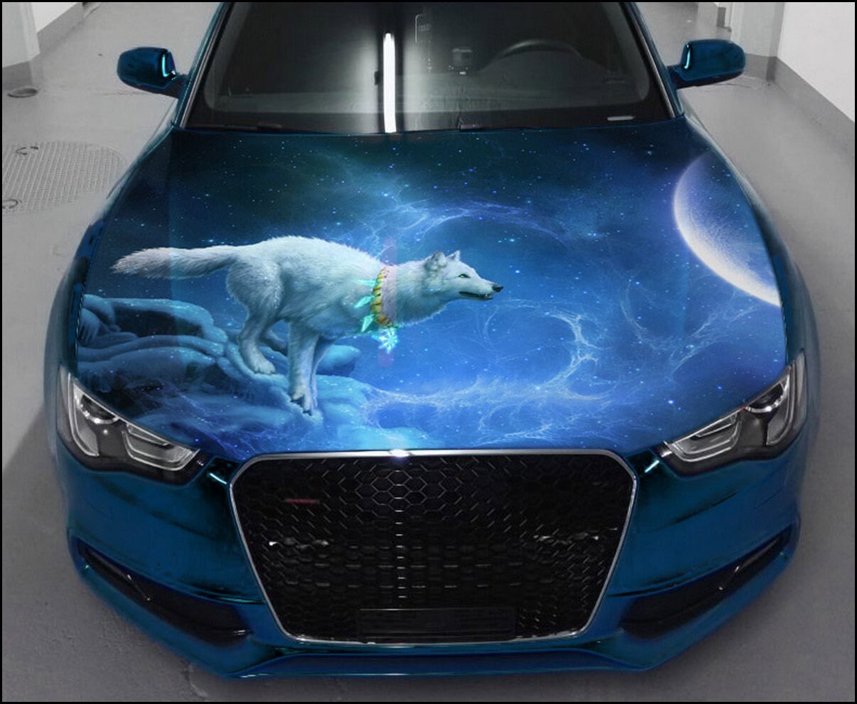 Wolf Car Hood Wrap Full Color Vinyl Decal Predator Sticker - Etsy
