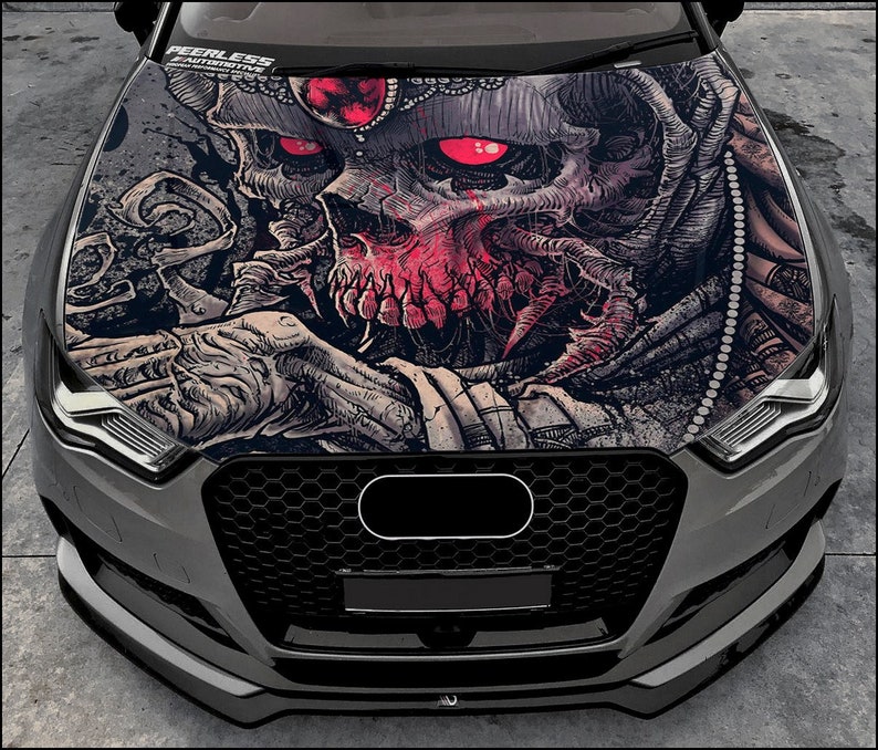 Skull Car Hood Wrap Full Color Vinyl Decal Skeleton Sticker #10 - Etsy