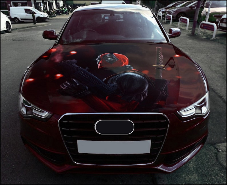 Deadpool Car Hood Wrap Full Color Vinyl Decal Antihero Sticker - Etsy