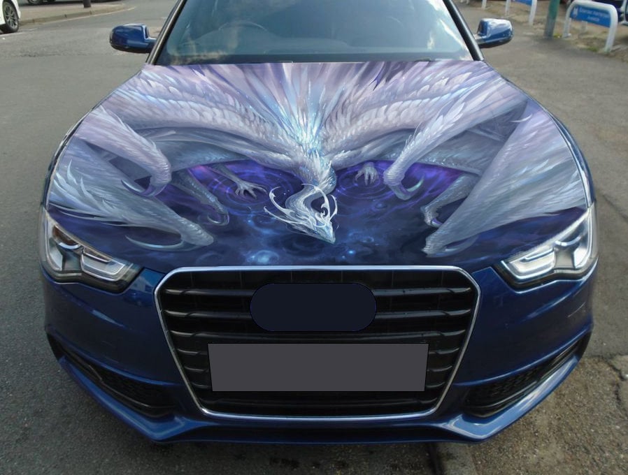 Blue Dragon Car Hood Wrap Full Color Vinyl Decal Fantasy Sticker 8 - Etsy