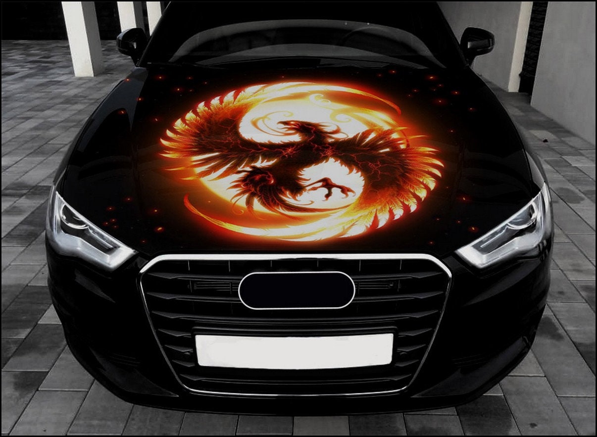 Phoenix Car Hood Wrap Full Color Vinyl Decal Fire Bird Sticker - Etsy