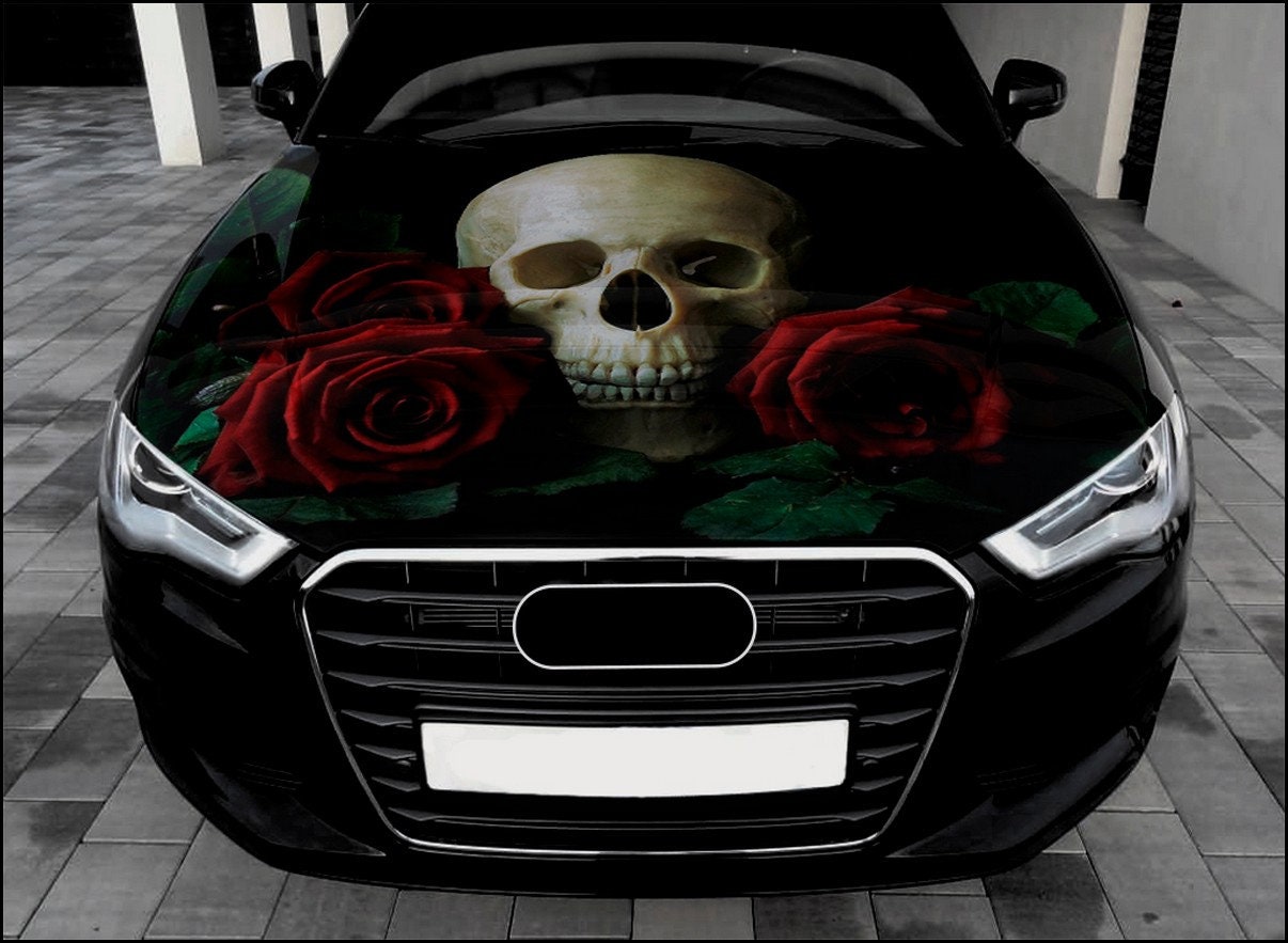 Skull Car Hood Wrap Full Color Vinyl Decal Skeleton Sticker 8 - Etsy